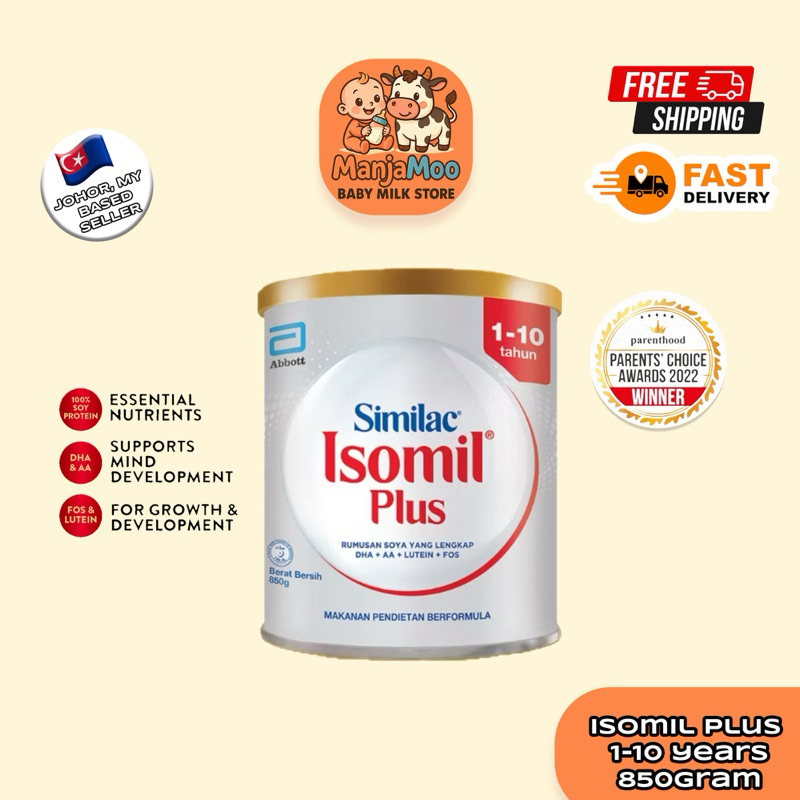 Cheapest | Similac Isomil Plus Soy 1-10 Years Old (850g) Lactose Free ...