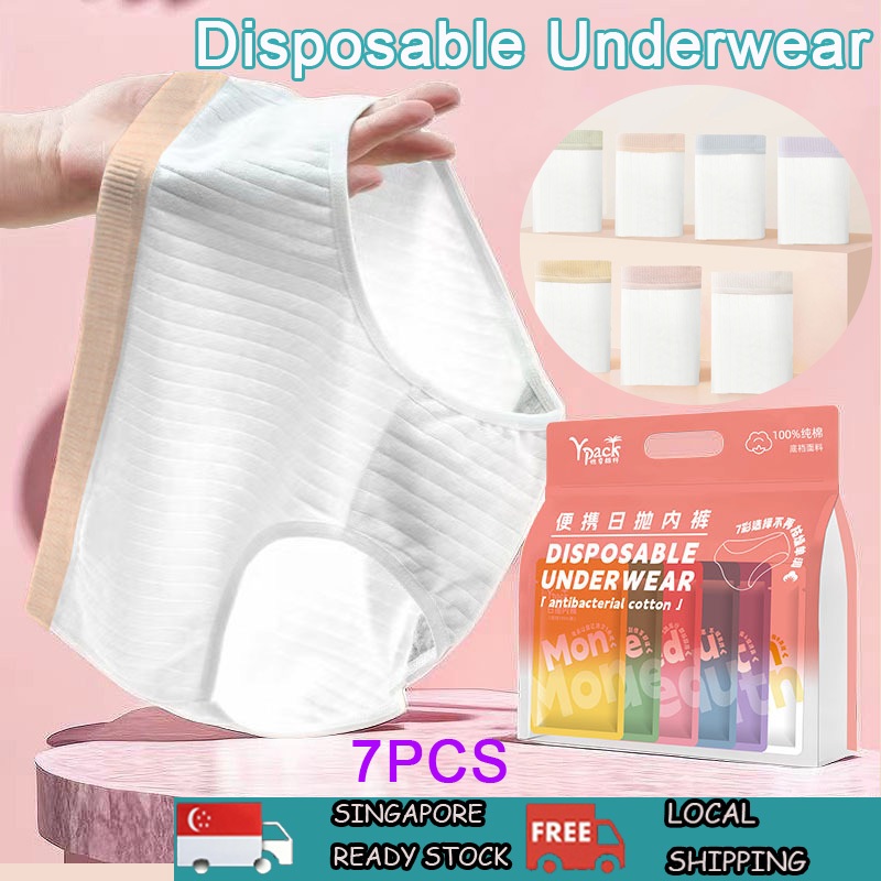 7 Pcs Disposable Panties Travel Panties For Women Pure Cotton Sterile ...