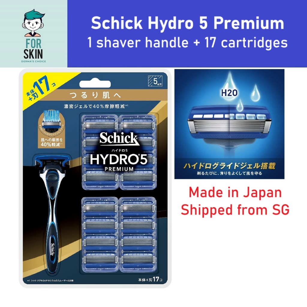 Schick Hydro 5 Premium/Custom [Shaver handle + Replacement cartridges ...