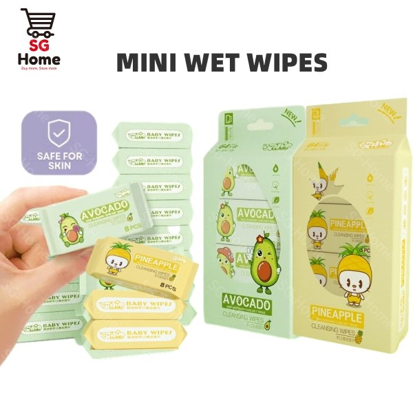 Mini Wet Wipes | Baby Kids Ladies Handbag Animals Hello Kitty Pochacco ...