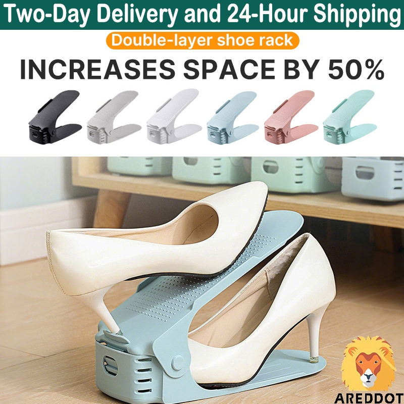 [SG Stock] Double-Layer Shoe Rack Shoe Storage Cabinet Adjustable Shoe ...