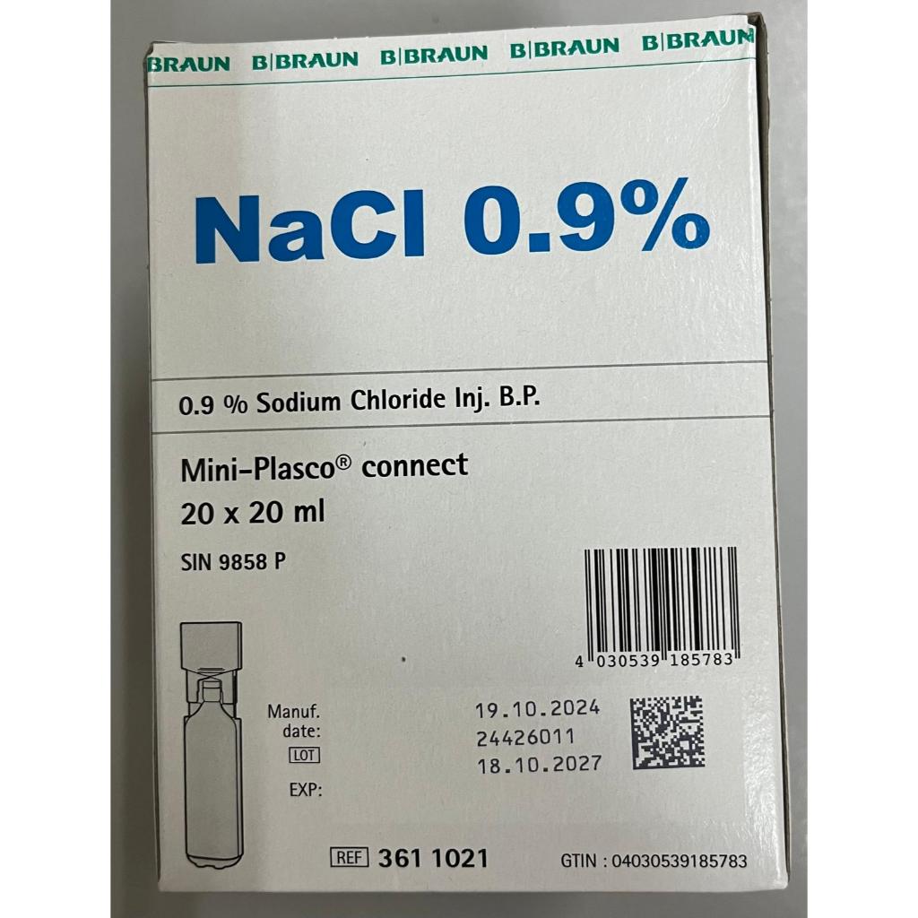 BBRAUN 0.9% Sodium Chloride Inj. B.P. Mini-Plasco Connect (20ml x 20's ...