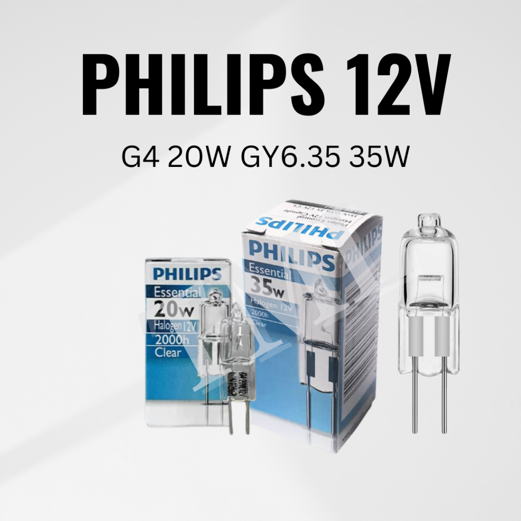[SG Local Seller] 2x Philips Essential G4 10W 20W G6.3 35W 50W Halogen Bulb | Shopee Singapore