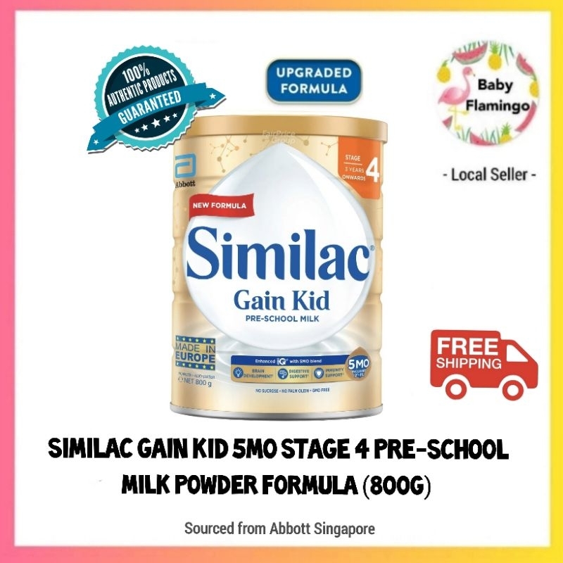 Similac Gain Kid 5MO Stage 4 Pre-School Milk Powder Formula - 800g ...