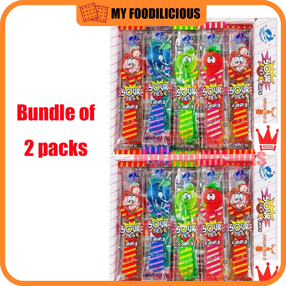 Sour Ties Sour Belt Candy Twinfish 40pcs*HALAL* Sweet Candy Party ...