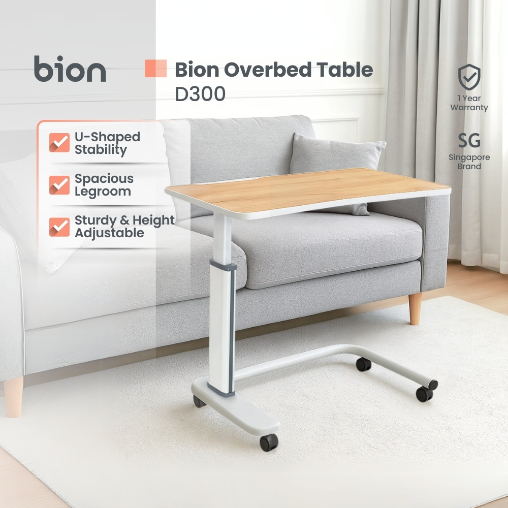 Bion Overbed Table D300 | Legroom Available 4 Lockable Wheels Aluminium ...