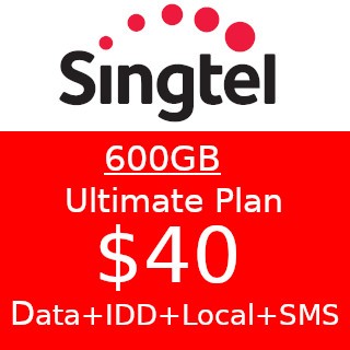 Singtel 600GB Data Ultimate Plan $40 Top Up / Recharge | Shopee Singapore