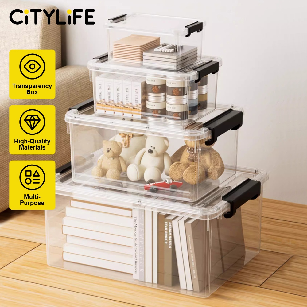 Citylife MINI Stackable Storage Box Widea Transparent Storage Box ...