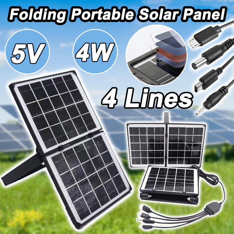Foldable Portable Solar Panel Camping Solar Panel With 4 Ports ...