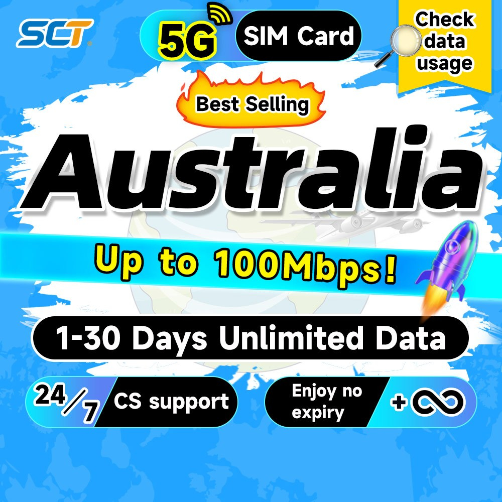 Australia SIM Card 1-30Days 500MB-10GB 5G/4G Unlimited Data eSIM ...