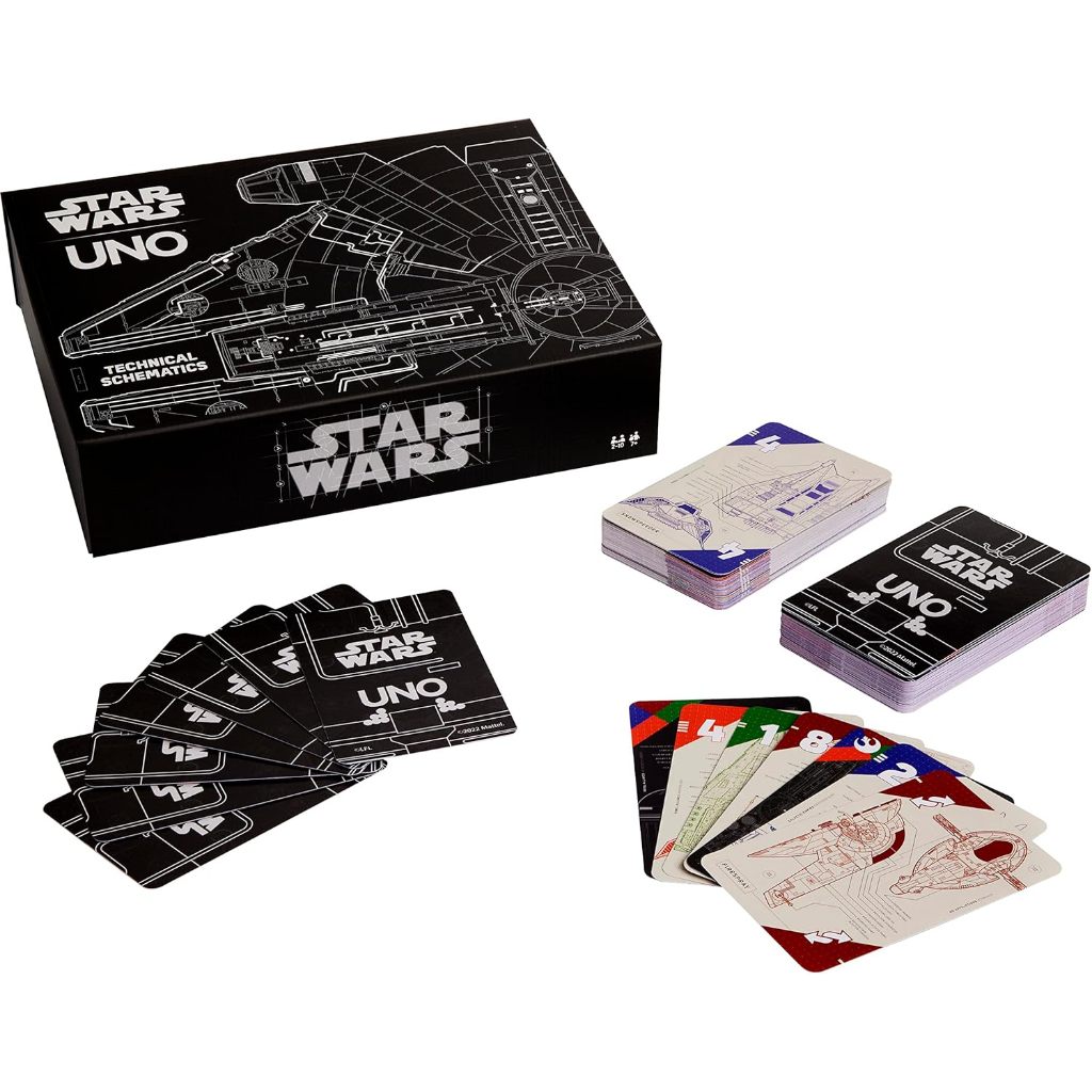 UNO Star Wars Technical Schematics Card Game for Kids & Adults with ...