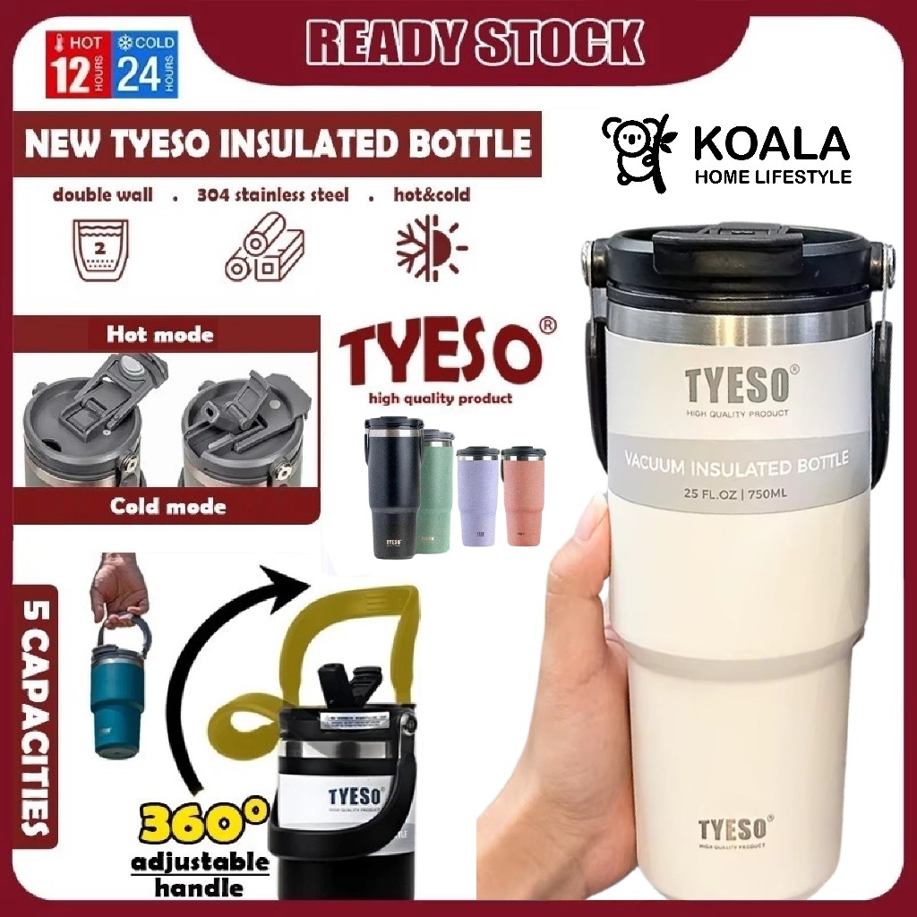 🇸🇬Koala Home🔥TYESO Thermos Tumbler Thermal Flask Water Bottle Vacuum ...