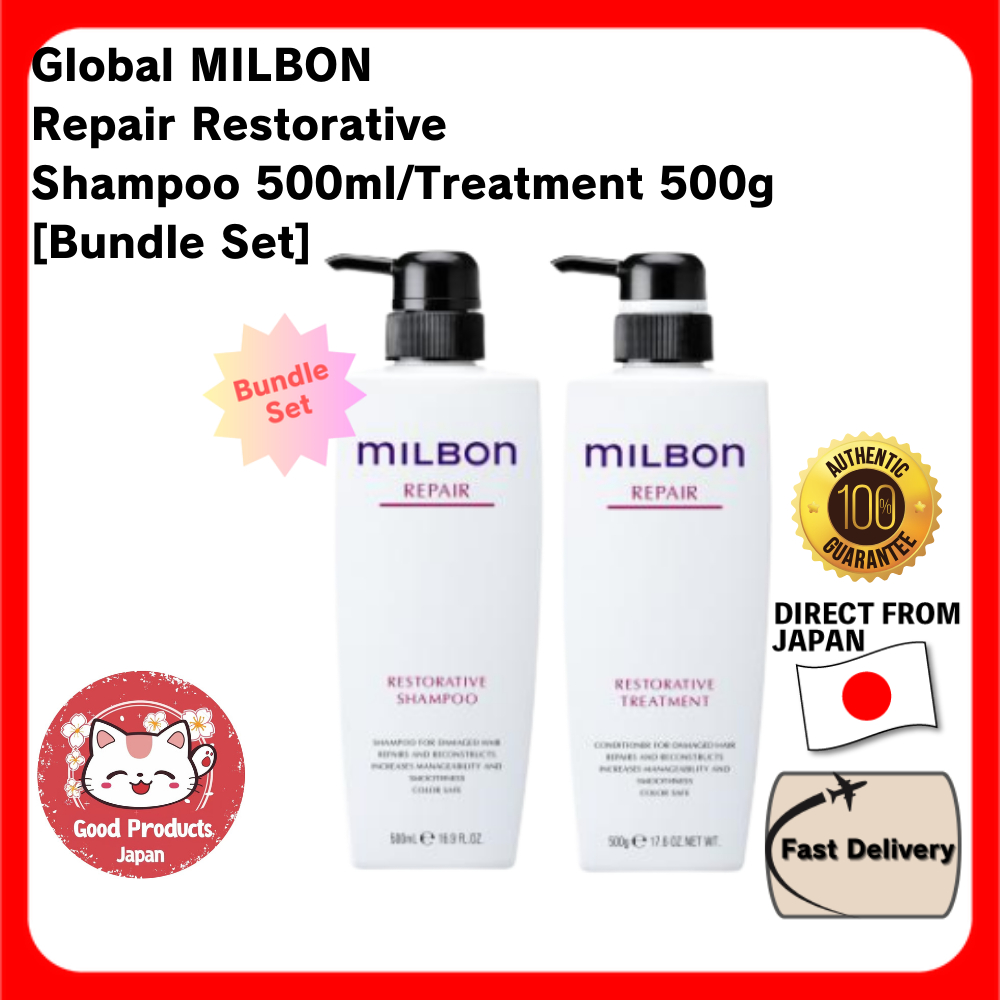 Global MILBON Repair Restorative Shampoo 500ml/Treatment 500g [Bundle Set] | Shopee Singapore