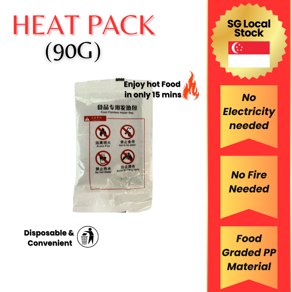 🔥SG SELLER🔥 90G Flameless Food Heat Pack ( Ration Heater) For Self ...