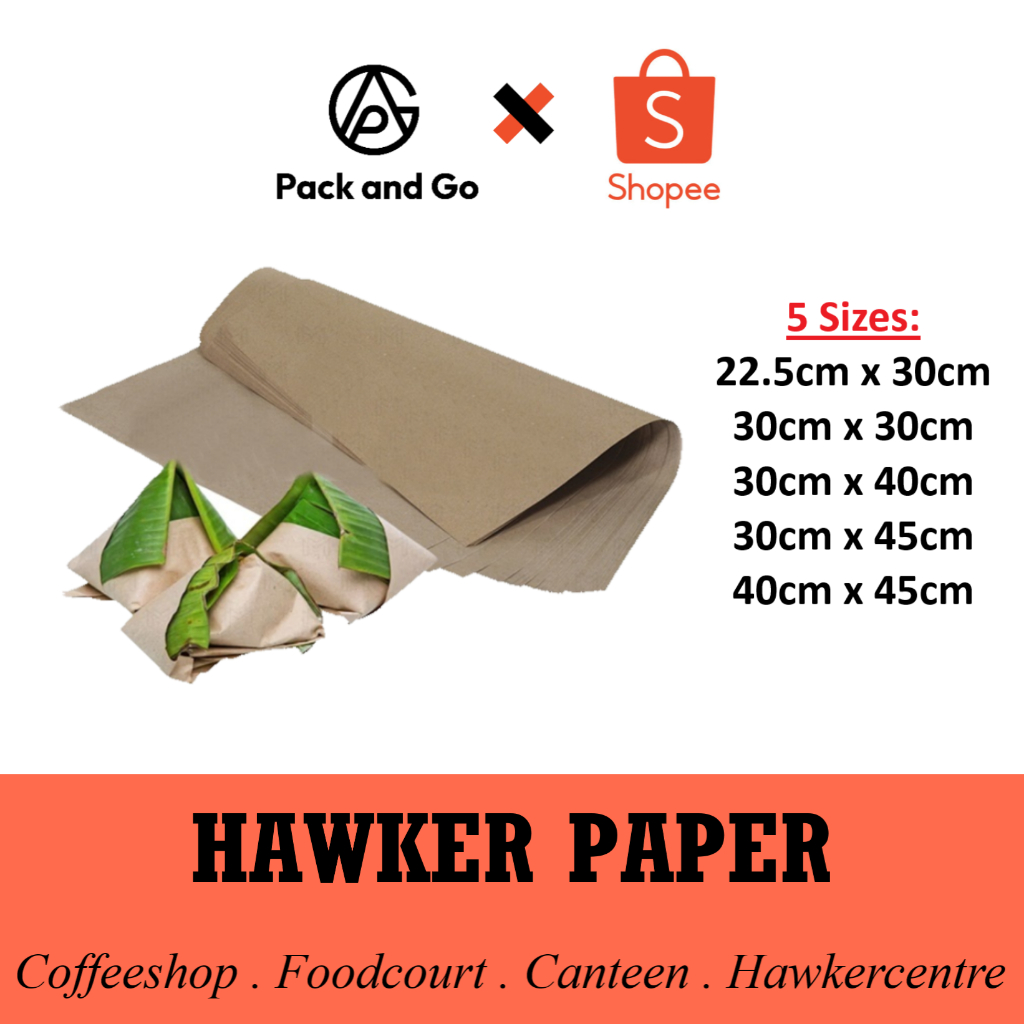 🔥Local Seller🔥 Hawker Wrapping Paper / Chicken Rice Paper / Nasi Lemak ...