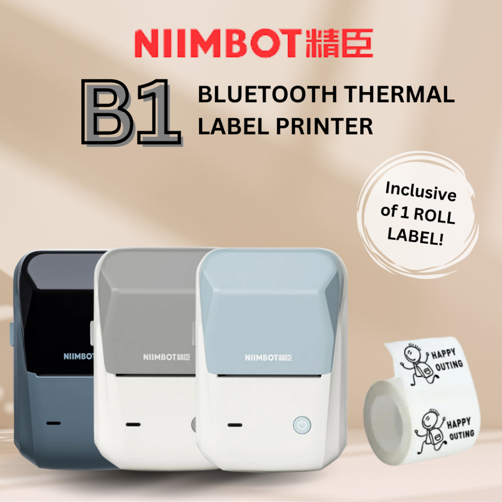 NIIMBOT B1 Portable Thermal Inkless Label Printer | Shopee Singapore