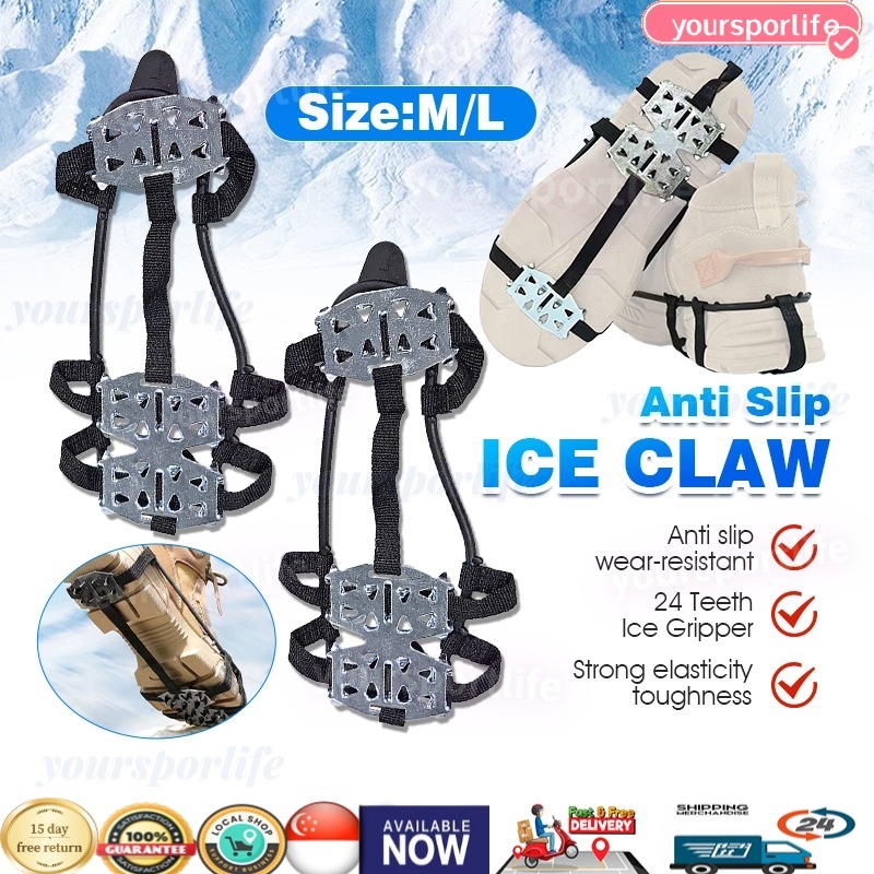 Crampons spike 24 Teeth Ice Gripper Anti Slip Ice Claw Ice Gripper Snow ...