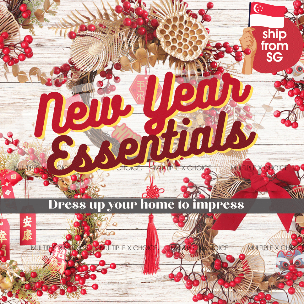 Chinese New Year CNY Wreath Decor Decoration Wall Essentials Decoration ...