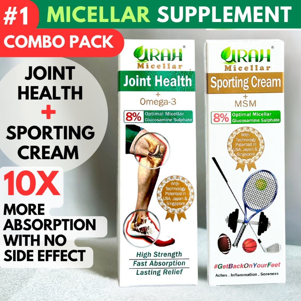 (Combo) Urah Joint Health Omega-3 and Sporting Cream MSM for Joints ...