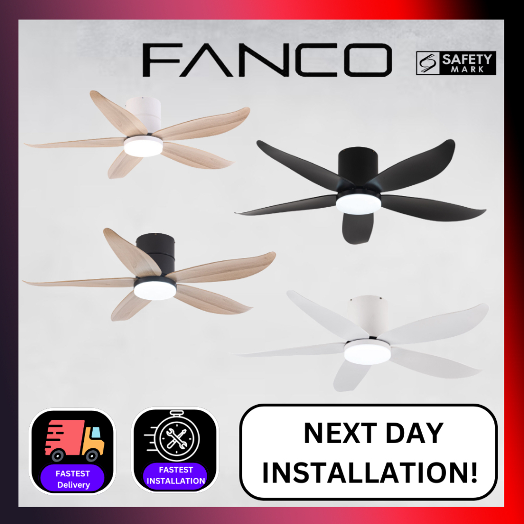CHEAPEST INSTALLATION Fanco RITO 5 Five Blade Ceiling Fan with 24W LED ...