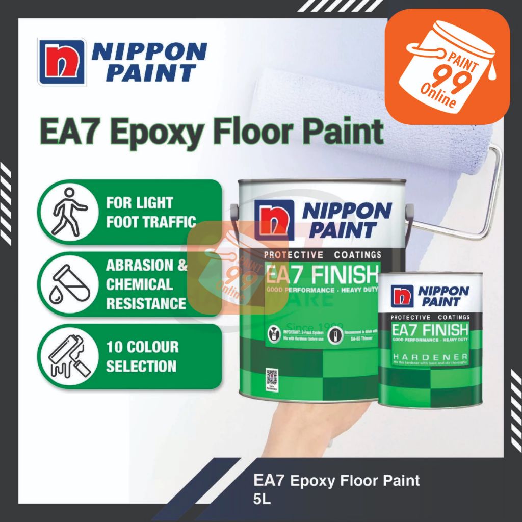 Nippon EA7 Nippon Paint Epoxy Floor Paint 5L Cat Lantai Simen Cat ...