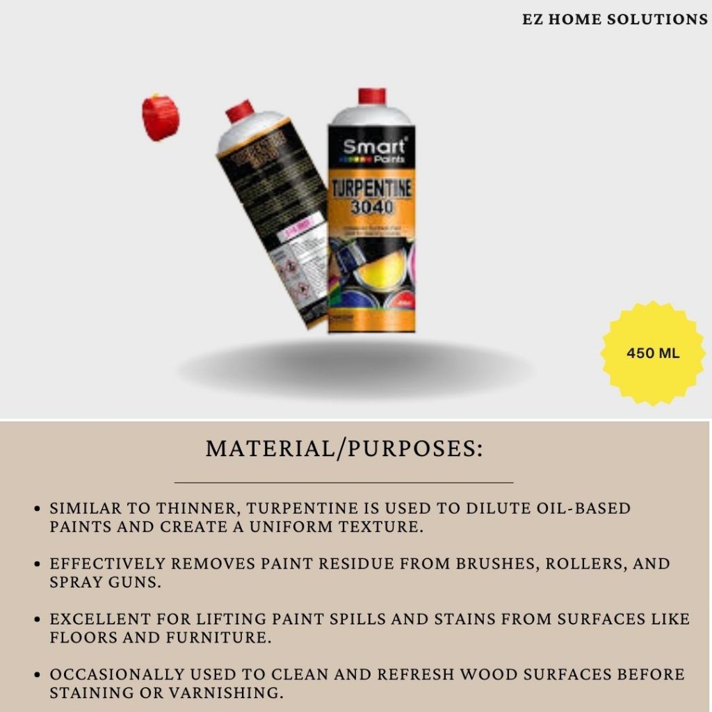 SMART Turpentine and Thinner Multi-Purpose Solution (450ML) | Shopee ...