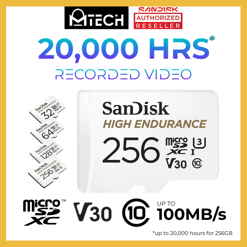 MTech SanDisk High Endurance microSD card Security Dash Car Camera ...