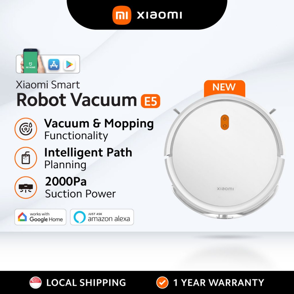 Xiaomi Robot Vacuum E5 | Vacuum & Mopping Function | 2600mAh Big ...