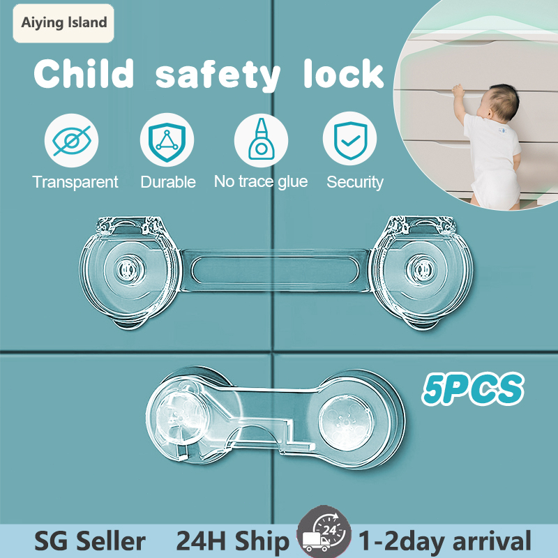 【SG】5/10 Pcs Child Safety Locks | Clear Multi-Purpose Door & Cabinet ...