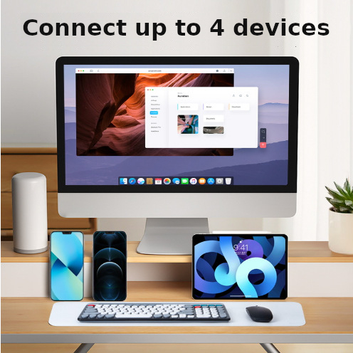 Bluetooth Rechargeable Keyboard - Multi-Device Switch typing between ...