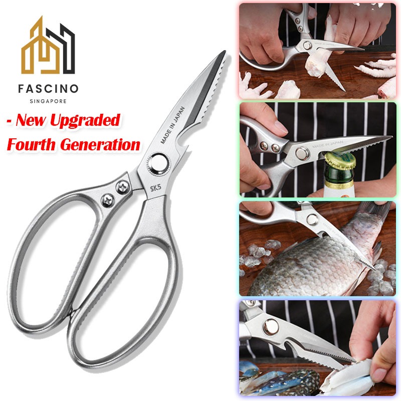 【SG】Heavy Duty Kitchen Scissor Titanium Scissors Shear Cutter with Can ...