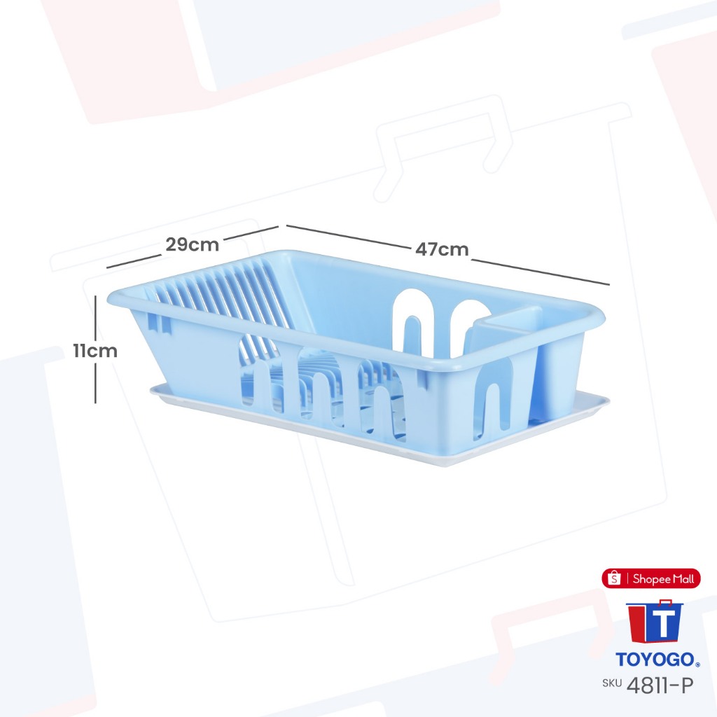 TOYOGO Dish Drainer Rack with Tray – Kitchen Drying Rack, Plate Holder ...