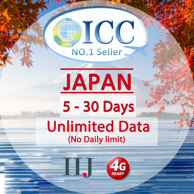 ICC_Japan 5-30 Days SIM Unlimited Data SIM Card /NO Daily limited (IIJ ...