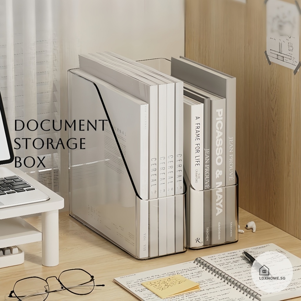 Document Storage Box Organiser Transparent Desktop Document Storage ...