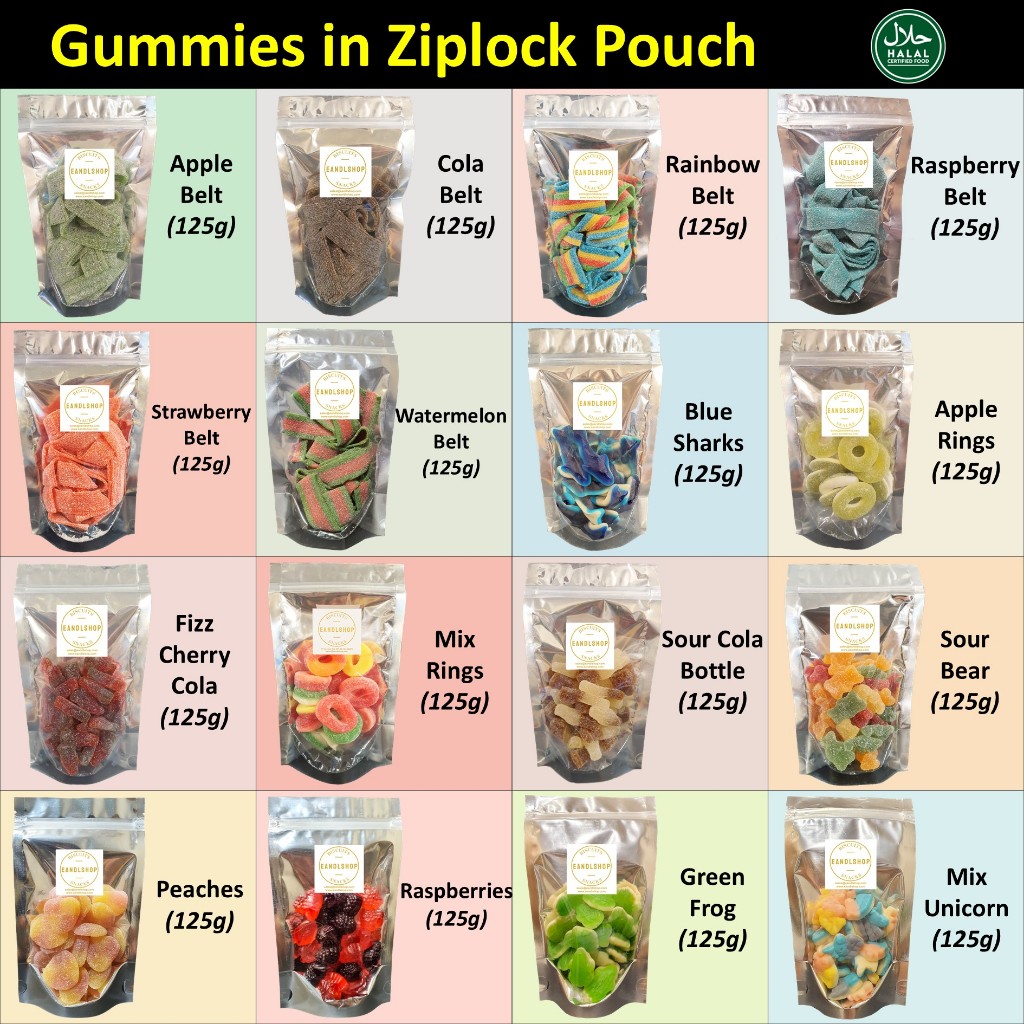 [EANDLSHOP] Gummy Candy (125G in Standup Ziplock Pouch) - Halal ...