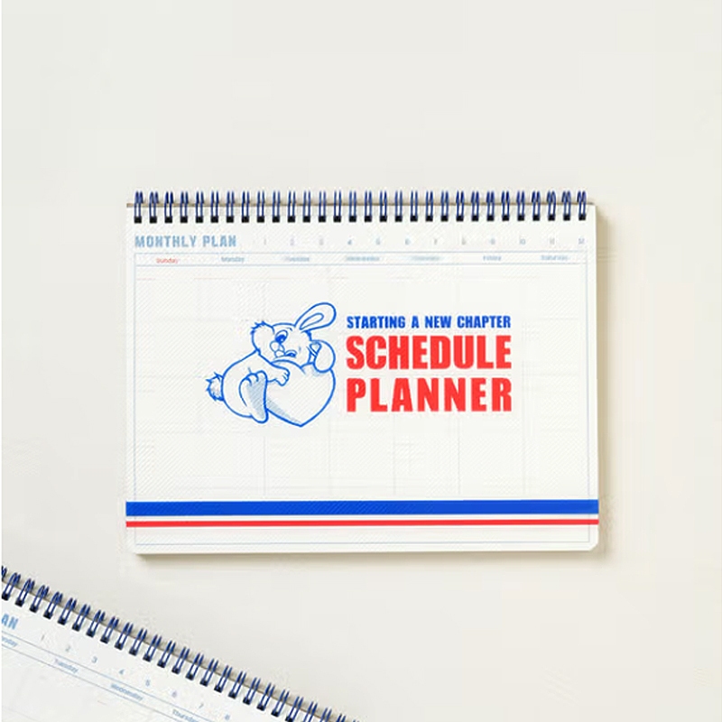 DAISO KOREA PP Soft Cover Undated Monthly Planner Scheduler Spiral ...