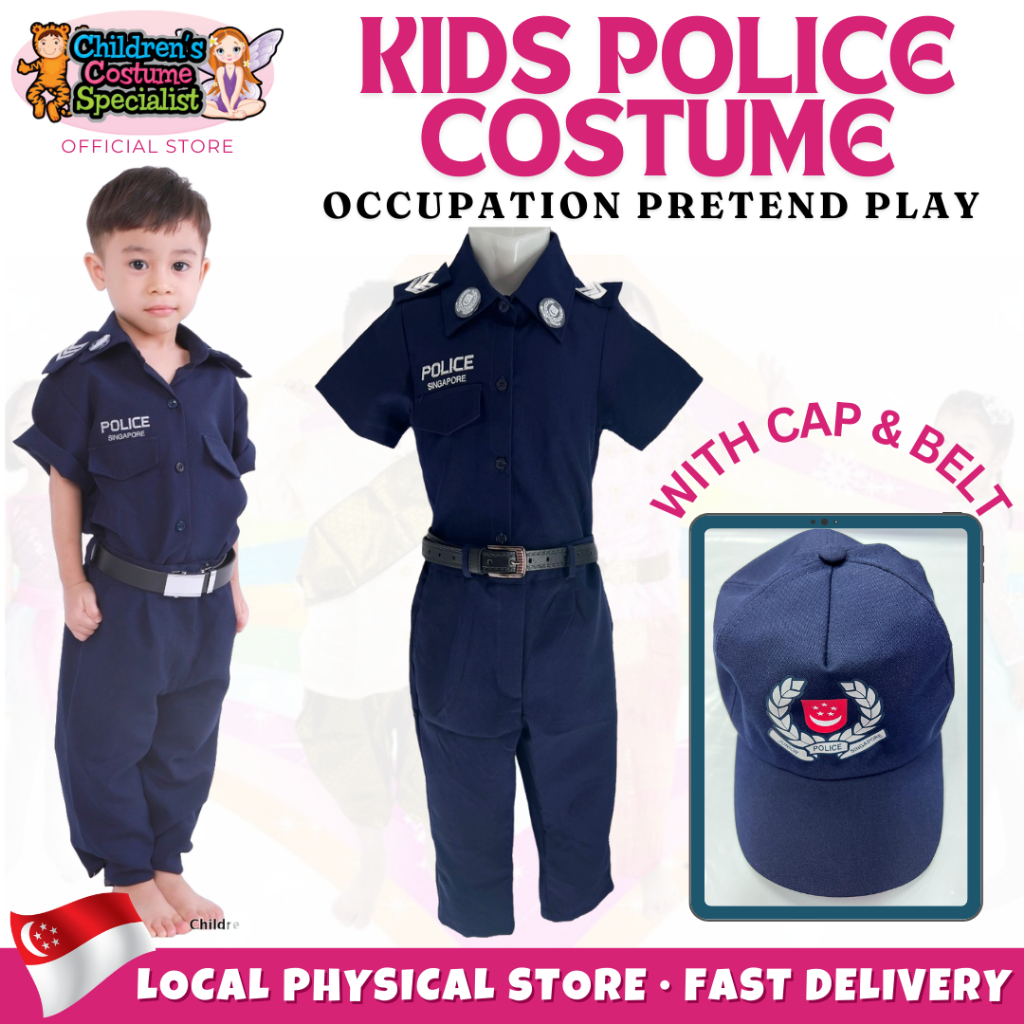 CCS Premium Kids Pretend Play Police Costume Occupation Defence Day ...