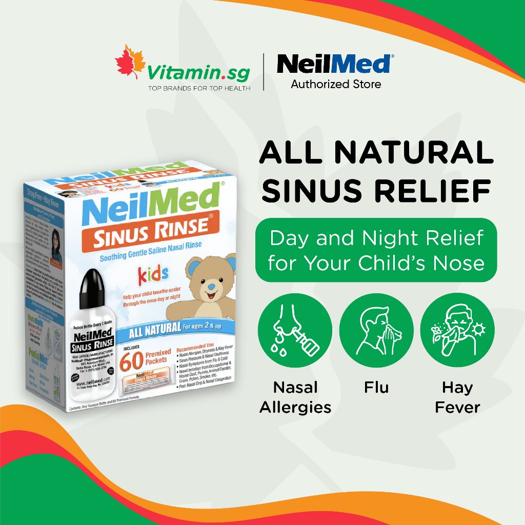 NeilMed® Sinus Rinse™ Pediatric Kit, 60 sachets, Bundle Pack | Shopee ...