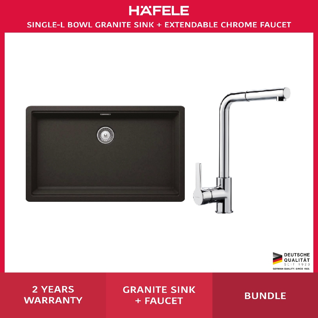 Hafele Granite Sink Single Bowl (570.36.340)) + Kitchen Faucet Bundle ...