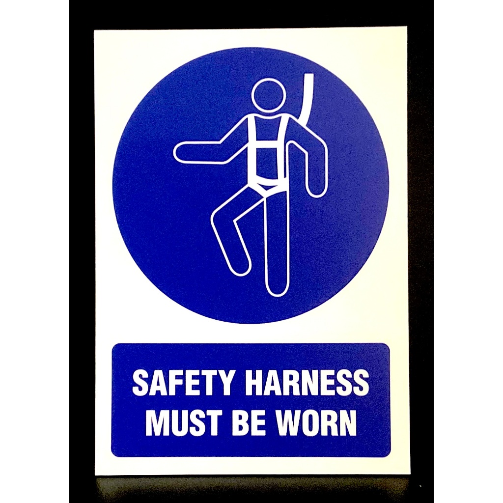 SAFETY HARNESS MUST BE WORN SIGN/SIGNAGE | 148mm x 210mm | NOTICE SIGN ...