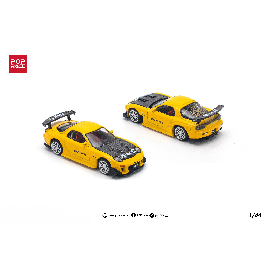 Pop Race 116 Mazda RX7 FD3S RE Amemiya WideBody Yellow PR640116 ...