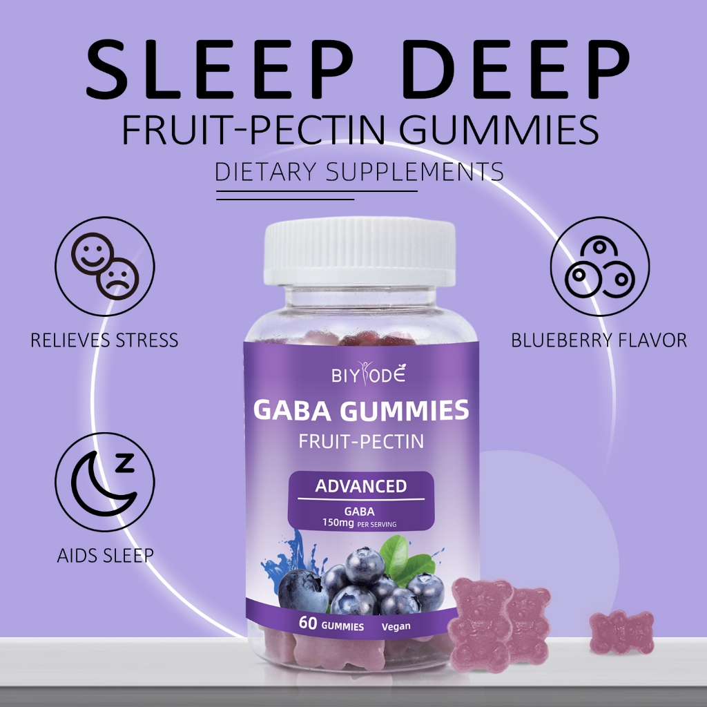 BIYOED GABA Gummies for Sleep Deep With 150mg GABA Improve Sleep Quality Enjoy sweet dreams 0 ...