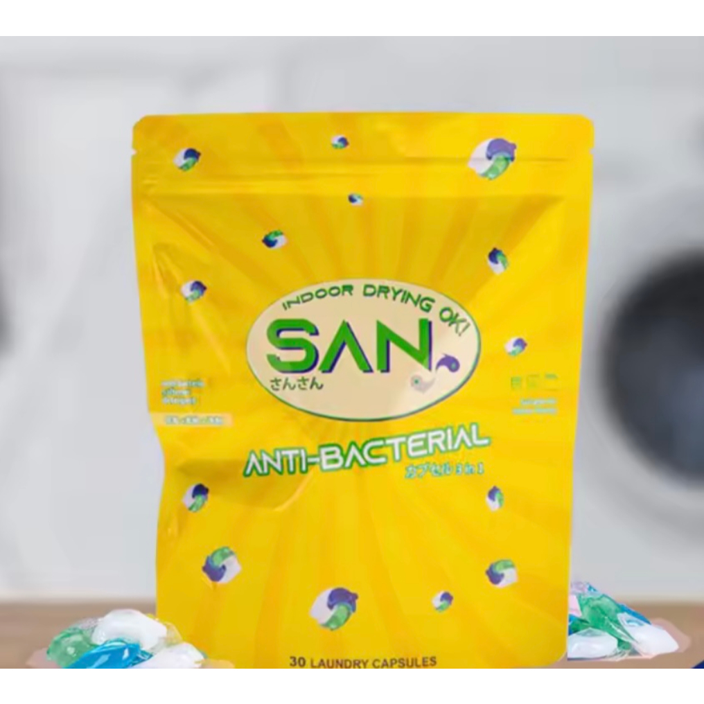 SAN 3-in-1 Ultra Quality Anti-Bacterial Laundry Detergent Capsules (30 ...