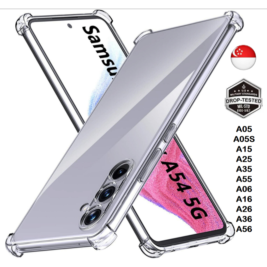 Hard/Soft Clear Casing Cover Samsung Galaxy A05 A15 A25 A35 A55 A06 A26 A16 A36 A56 Transparent ...