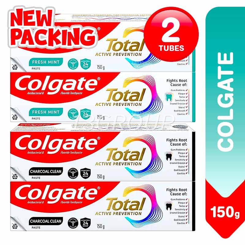 Colgate Total Active Prevention Toothpaste, 2x150g (Twin Pack) | Shopee ...