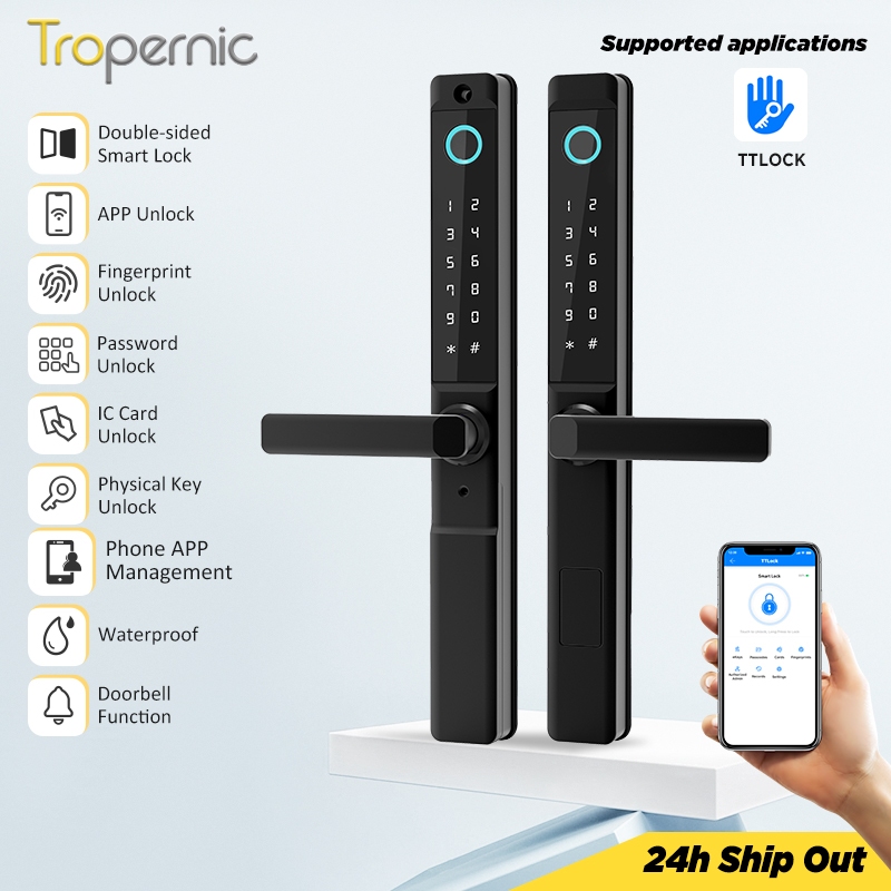 【Grill Door Lock】TTLOCK Smart Door Lock Double Side Fingerprint Digital ...