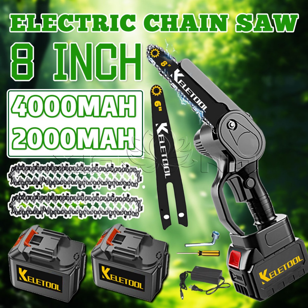 8 inch Cordless long handle Chainsaw Chain Extension Pole battery chain ...