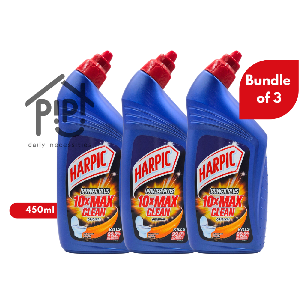 Harpic Power Plus 10x Max Clean Original 3 x 450ml | Shopee Singapore