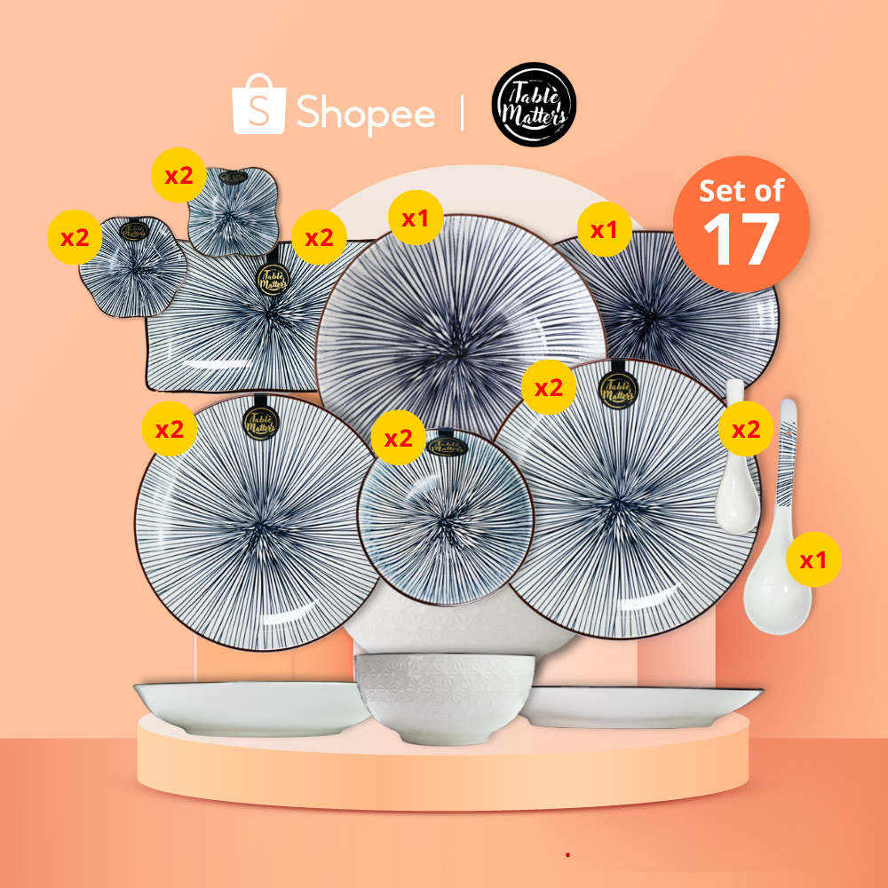 Table Matters x Shopee Brand Box - Blue Illusion 17PCS Dining Set ...
