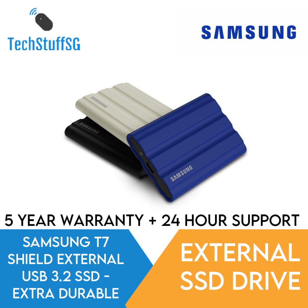 SAMSUNG T7 SHIELD PORTABLE USB 3.2 External SSD 1TB/2TB - All Colors ...